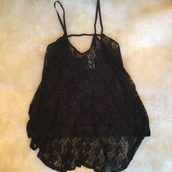 Tops | Black Lace Tank | Poshmark